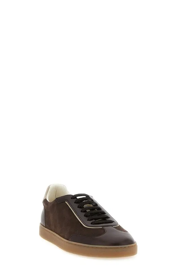 Brunello Cucinelli Suede And Smooth Calf Sneakers