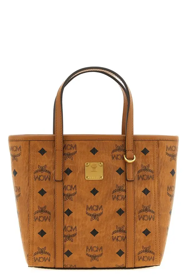 Mcm Toni Mini Shopper Bag With Visetos Monogram - Brown