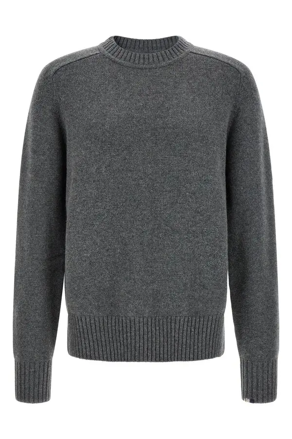 Extreme Cashmere Crewneck Sweater With Signature Embroidery - Gray