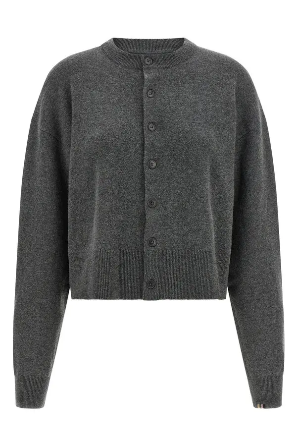 Extreme Cashmere Cardigan With Multi-colored Detail - Gray