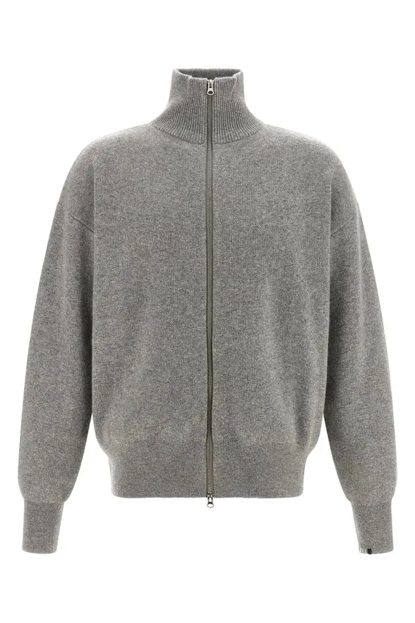 Extreme Cashmere Cardigan Two-way Zip Detail - Gray