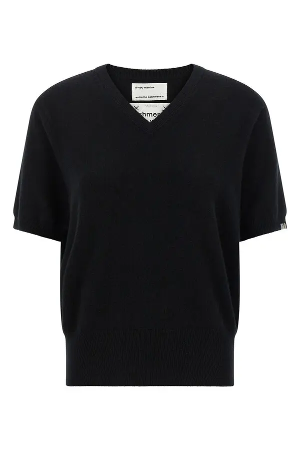 Extreme Cashmere N°490 Martina Sweater Embroidered Detail - Black
