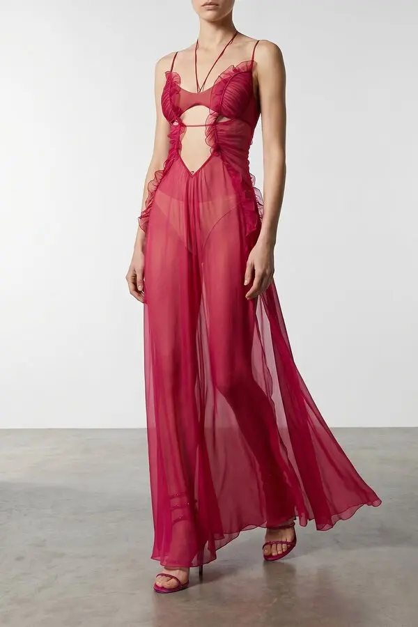 NENSI DOJAKA Gown With Cut-out Details