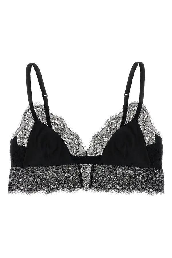 Dolce & Gabbana Bralette 'soft-cup In Satin And Lace - Black