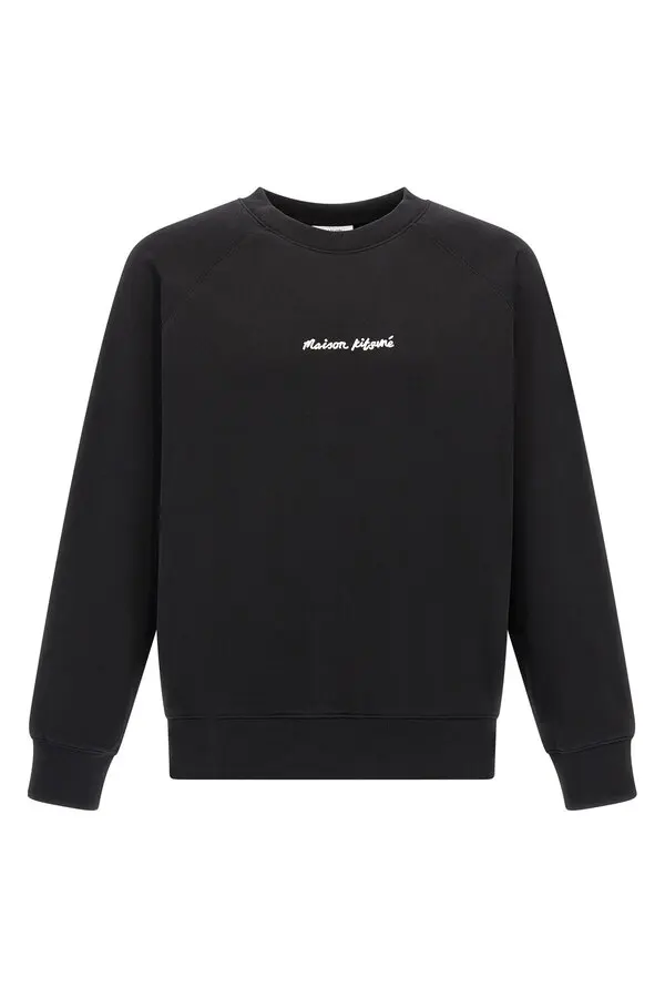 Maison Kitsuné Logo Embroidery Sweatshirt - Black