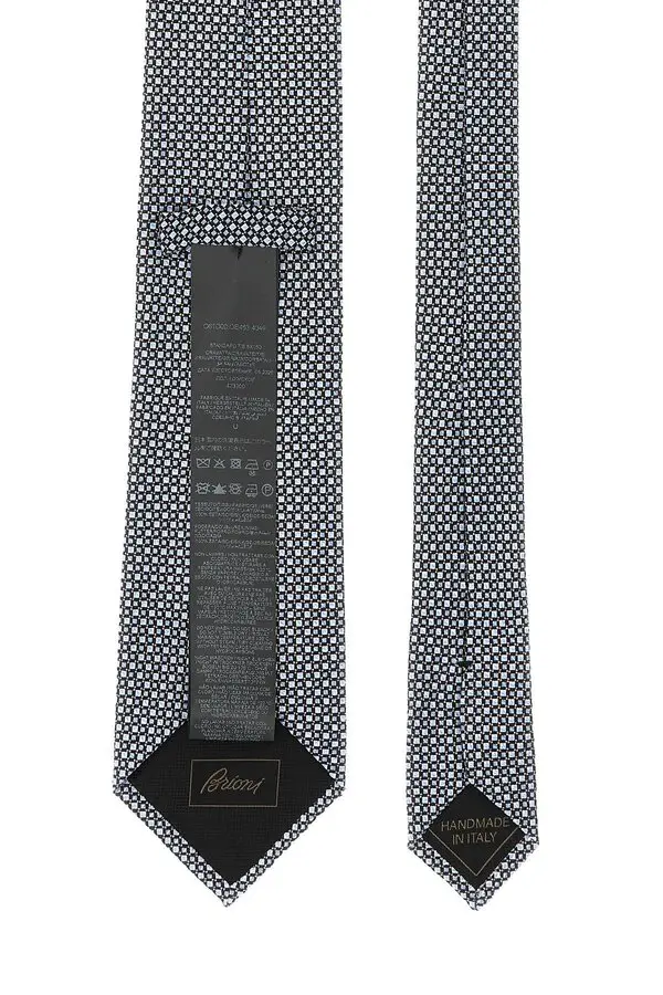 Brioni Silk Tie With Micro-geometric Pattern
