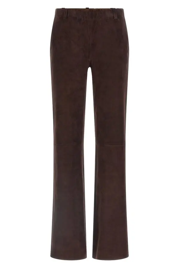 Stouls Trousers Suede Leather Finish - Brown