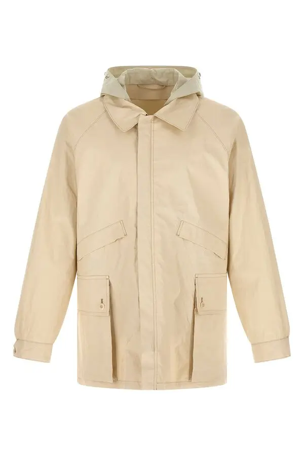 LEMAIRE Hooded Parka With Raglan Sleeves - Beige