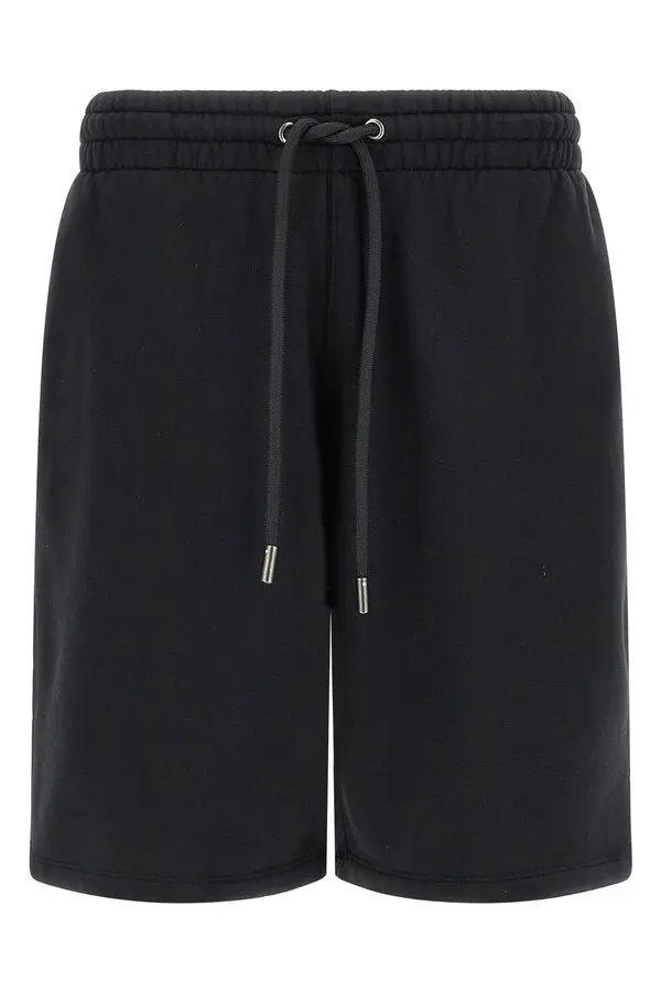 Off-White Bermuda Shorts With Paint Diag Print - Black