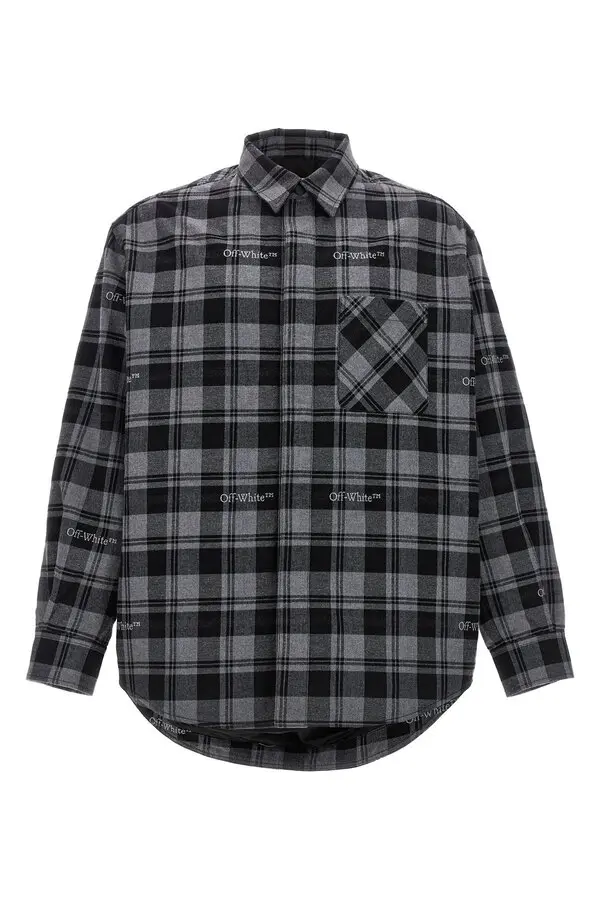 Off-White Casual Jacket 'overshirt Check Flann Padded - Gray