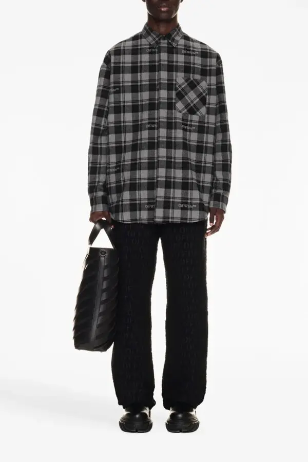Off-White Casual Jacket 'overshirt Check Flann Padded