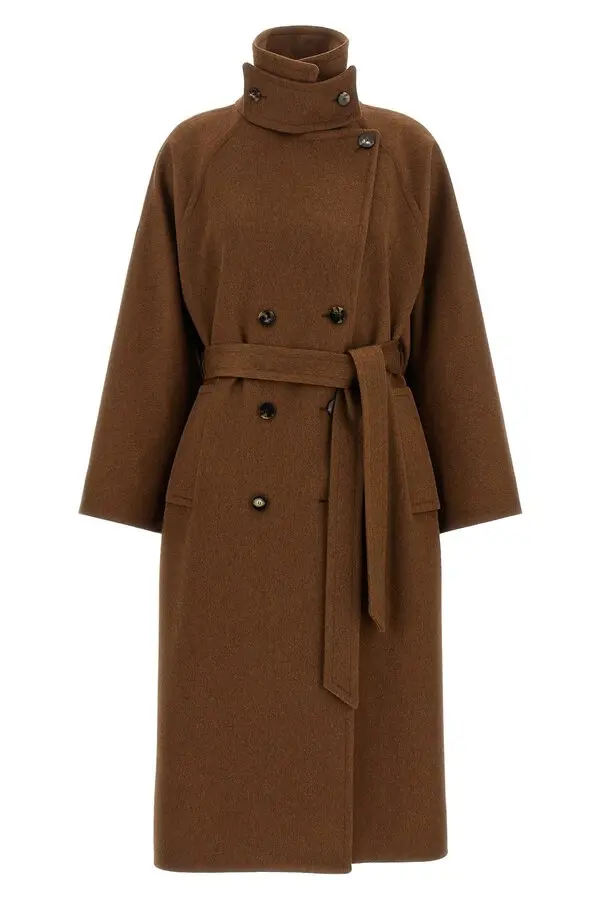 Alberto Biani Double-breasted Belted Coat