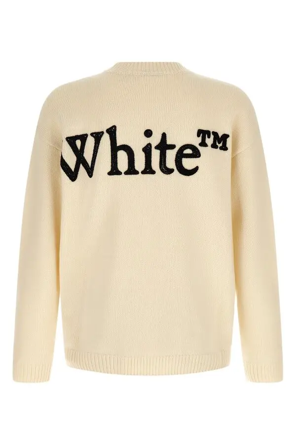 Off-White Crewneck Sweater + Contrast Logo