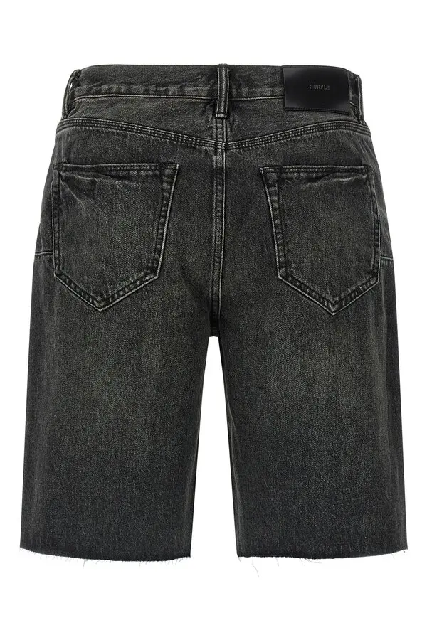 PURPLE BRAND Denim Shorts With Raw Hem
