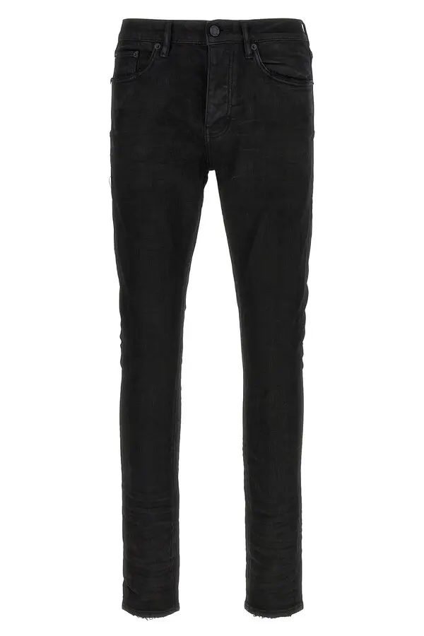 PURPLE BRAND Brand Skinny Jeans With Resin Finish - Black