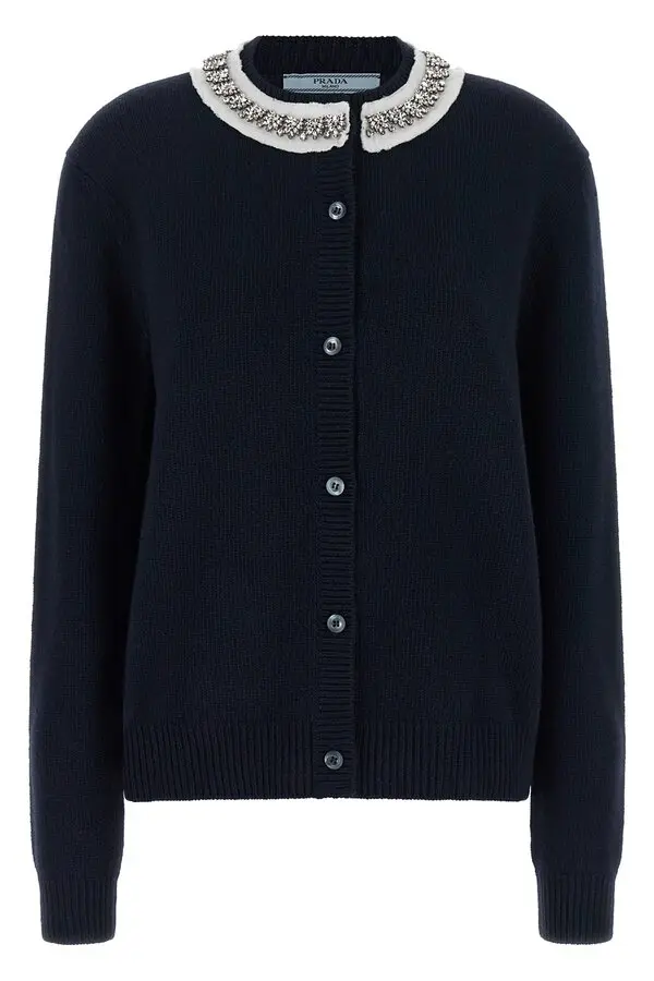 Prada Jewel Collar Cardigan