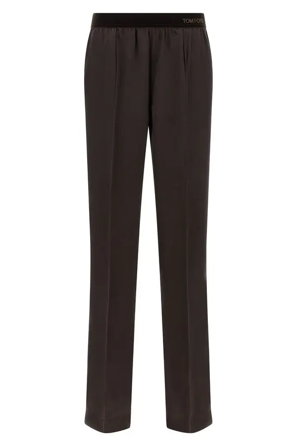 TOM FORD Silk Satin Pants With Velvet Waistband