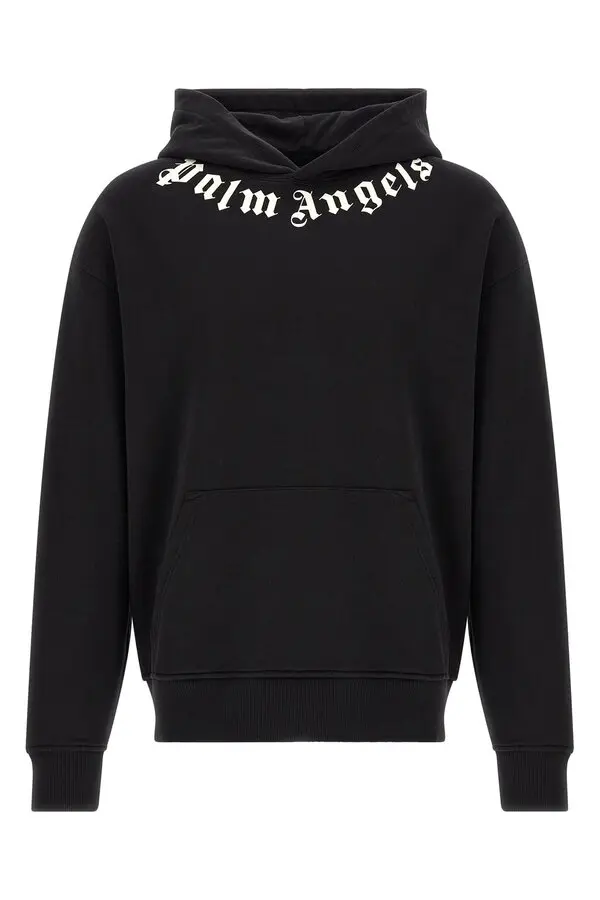 Palm Angels Hoodie With Curved Gothic Logo