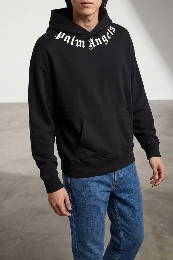 Palm Angels Hoodie With Curved Gothic Logo