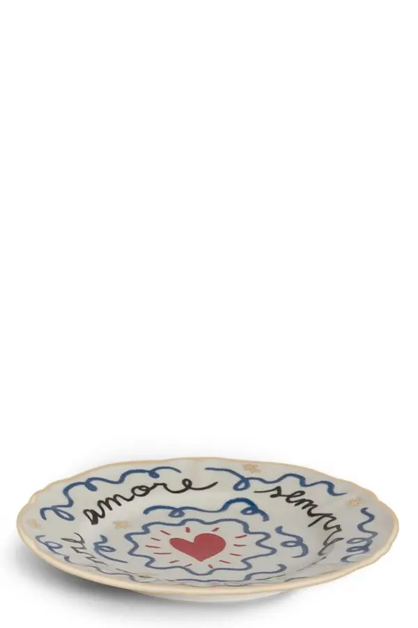 BITOSSI Cuore' Small Plate With Gold Detailing
