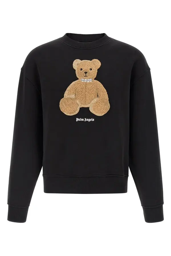 Palm Angels Sweatshirt Textured Bear Detail