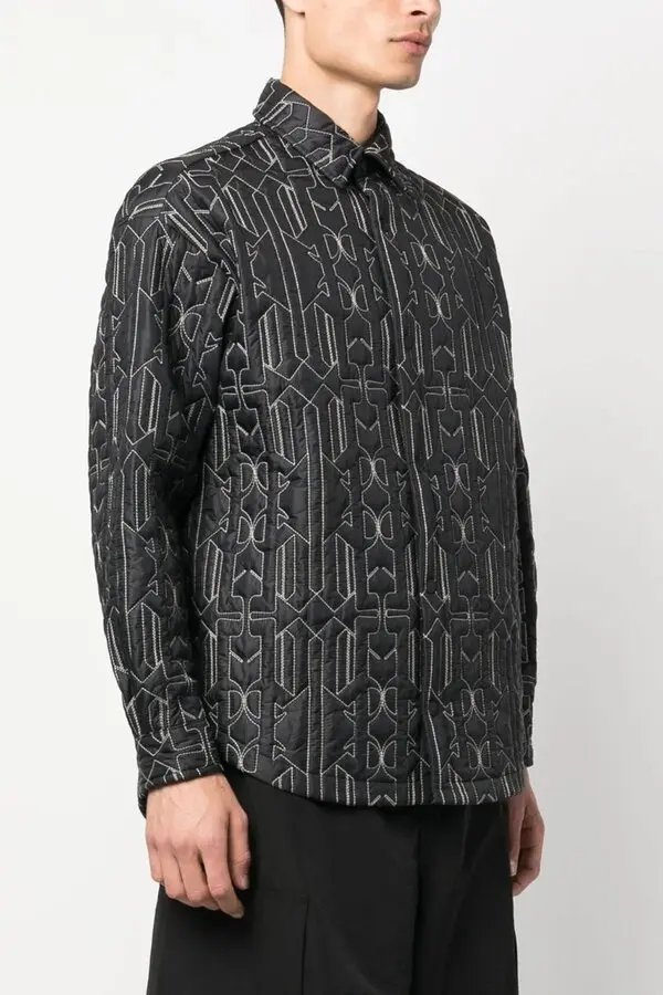 Palm Angels Overshirt 'all Monogram Quilted