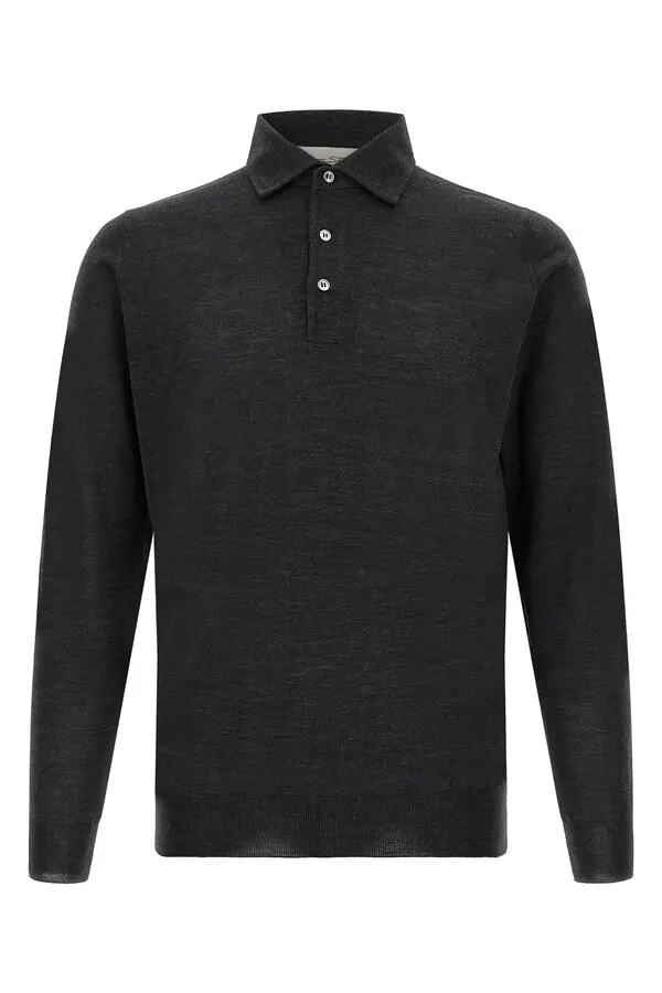 LARMERI STUDIO Fine-knit Polo Shirt