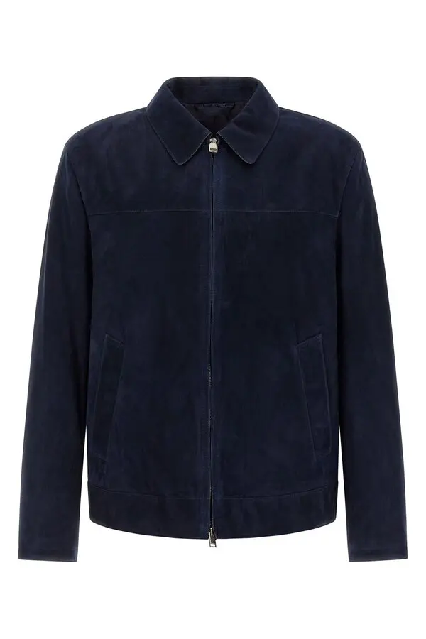 Brioni Suede Shirt Collar Blouson