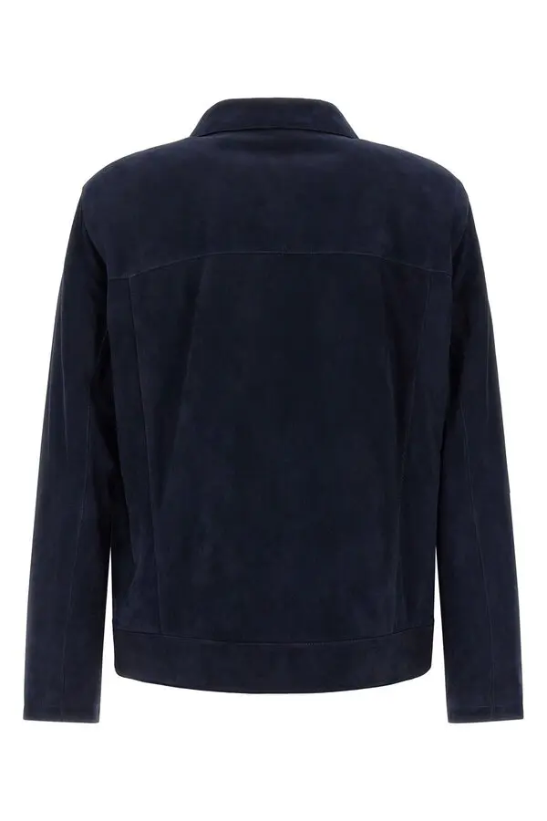 Brioni Suede Shirt Collar Blouson