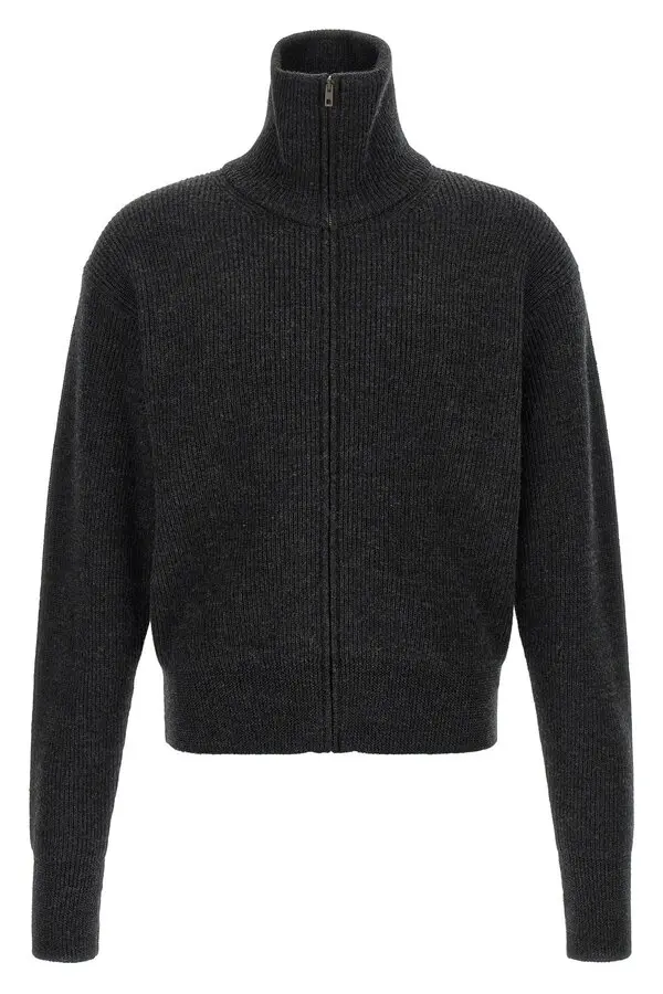 LEMAIRE Ribbed Wool Zipped Cardigan