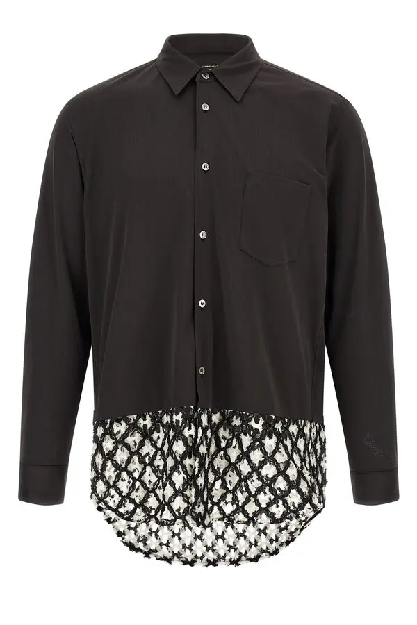 Comme Des Garçons Bicolor Mesh Overlay Shirt