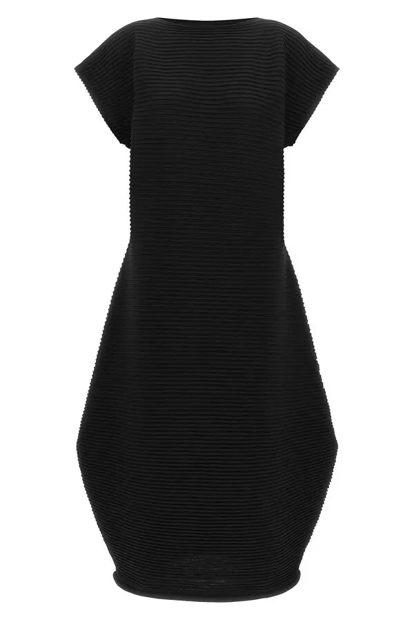 PLEATS PLEASE Zig Zag Knit Dress - Black