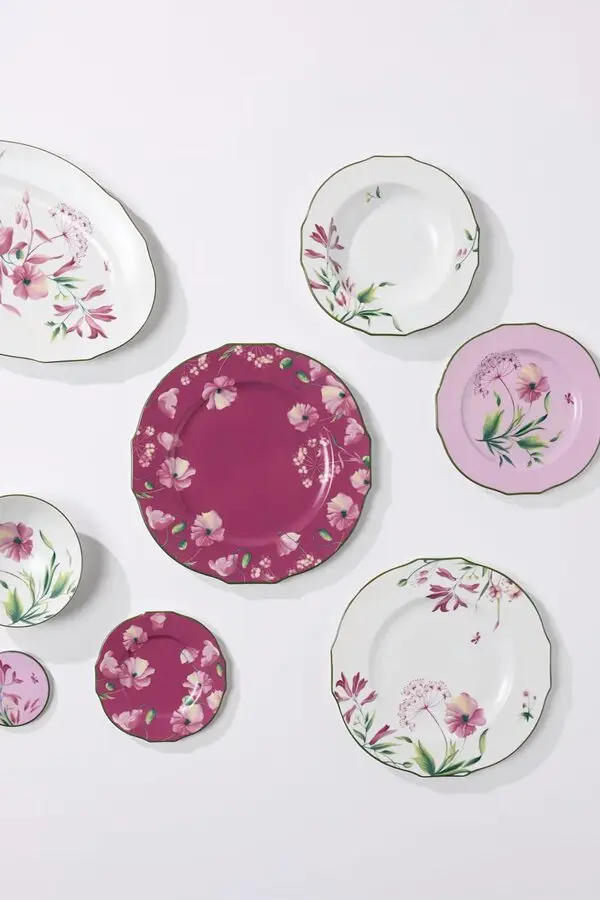 GINORI 1735 Porcelain Plate Florenza Malva Motif