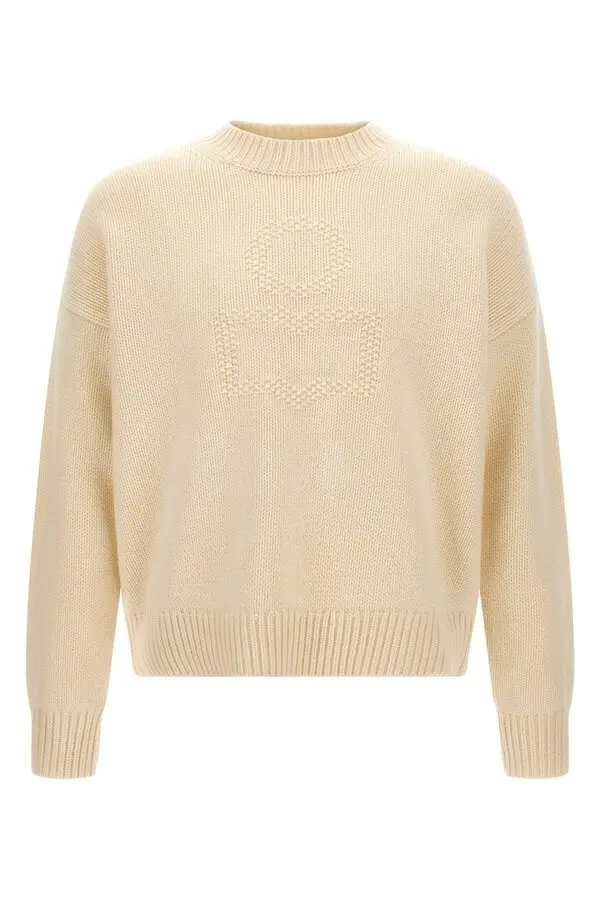 MARANT ETOILE Jade' Merino Wool Sweater In Ecru - White