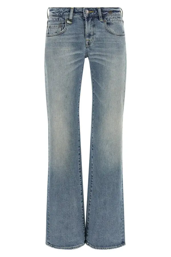 R13 Flared Jeans With Leather Patch