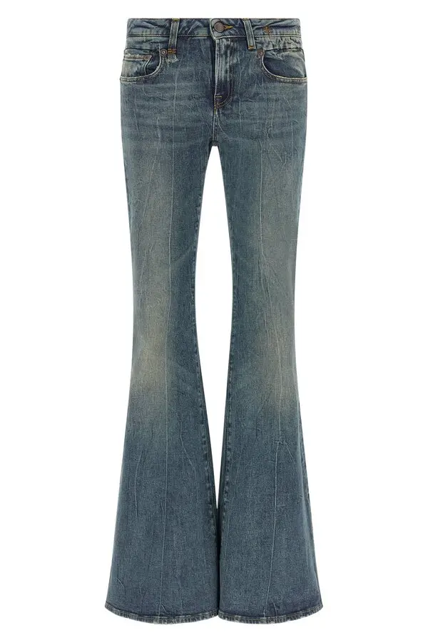R13 Flared Jeans With Distressed Details