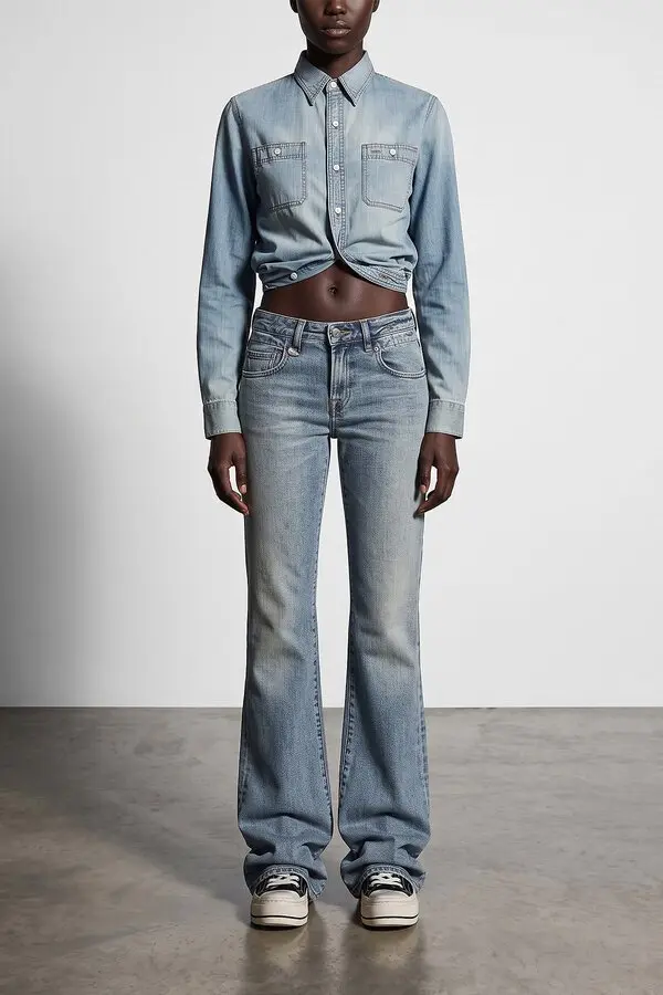 R13 Wrap Around Denim Shirt