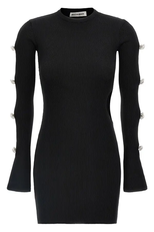 Mach & Mach Cut-out Crystal Bow' Dress