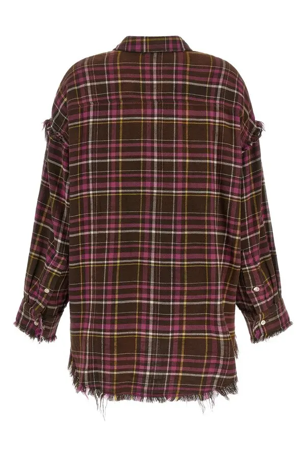 R13 Frayed-seam Plaid Shirt