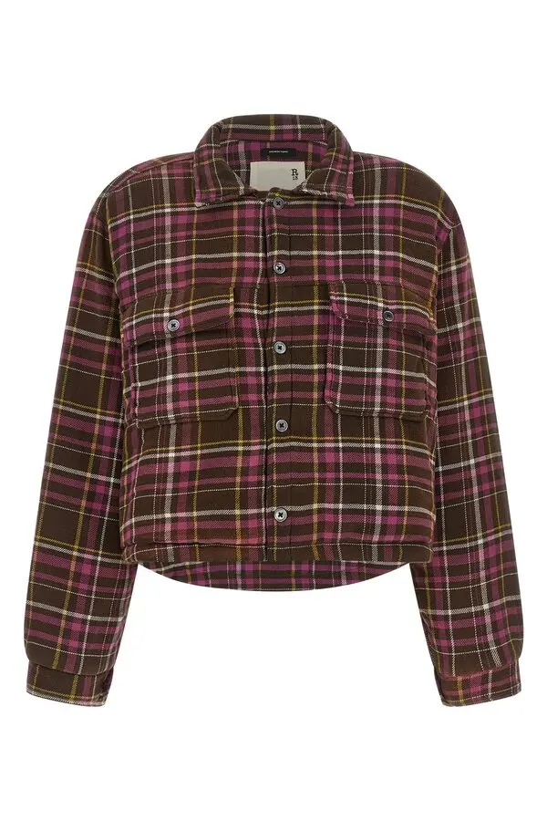 R13 Padded Cropped Overshirt - Brown