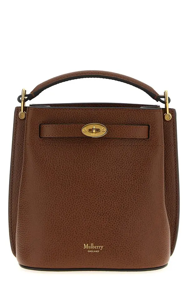Mulberry Mini Islington Bucket Bag Postman's Lock Closure - Brown