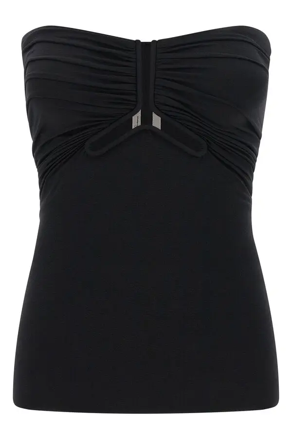 Rick Owens Bustier With Sculptural Detail - Black