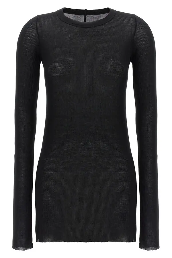 Rick Owens Rib Ls T-shirt - Black