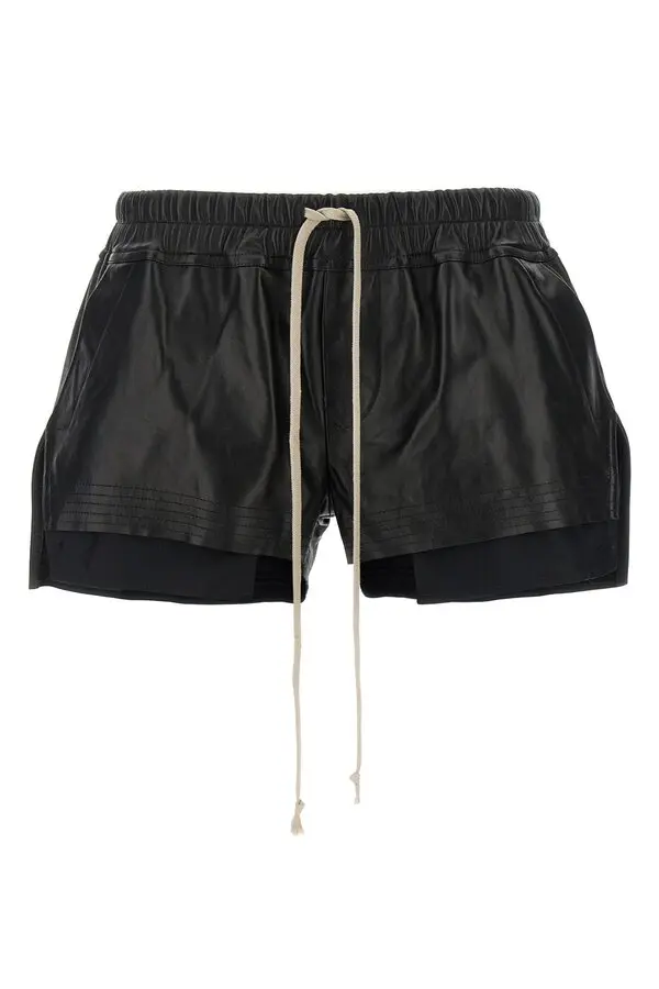 Rick Owens Shorts With Layered Hem - Black