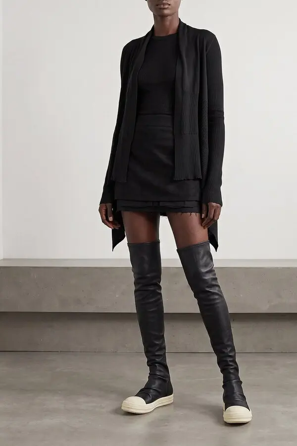Rick Owens Mini Skirt Raw-cut Hem