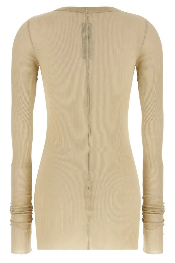 Rick Owens Ribbed T-shirt With Raw-cut Hem