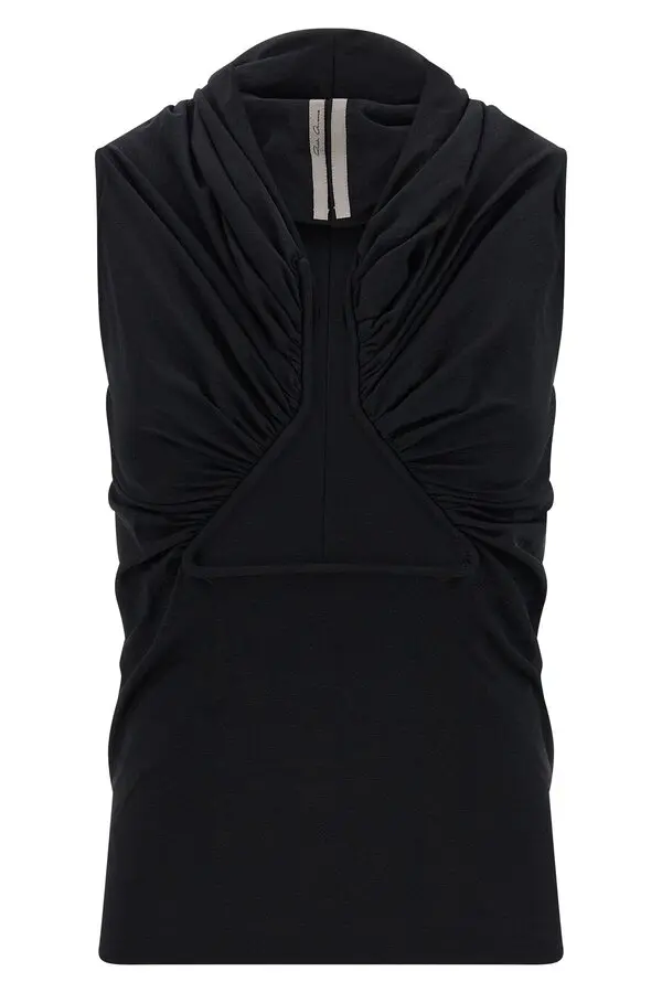 Rick Owens Top 'jersey Ss Prong - Black