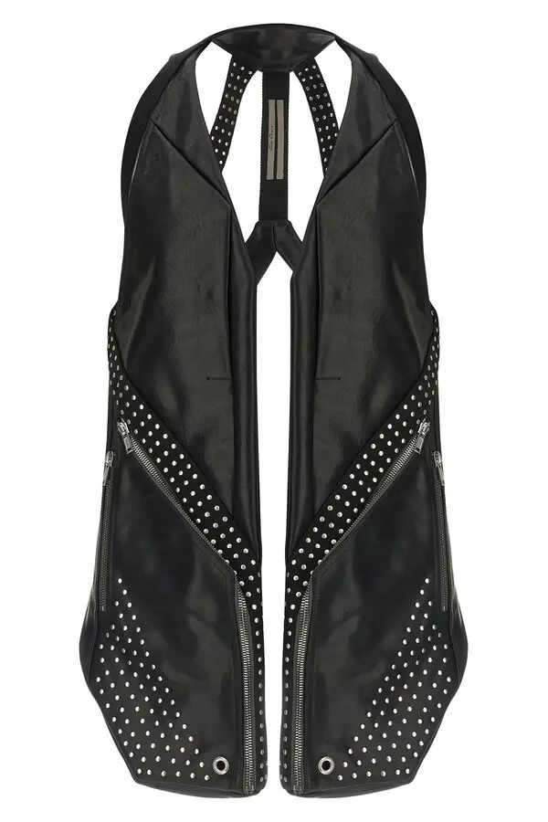 Rick Owens Temple Gilet With Metal Hardware - Black