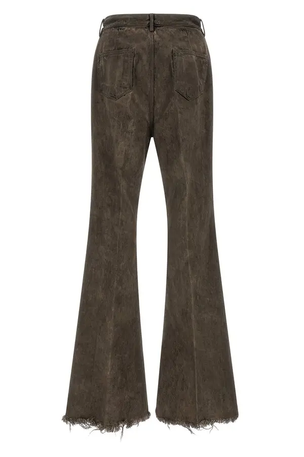 Rick Owens Bolan Bootcut Jeans With Frayed Hem