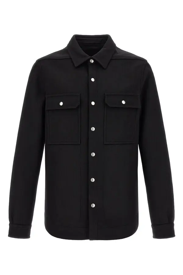 Rick Owens Outershirt With Metal Hardware - Black